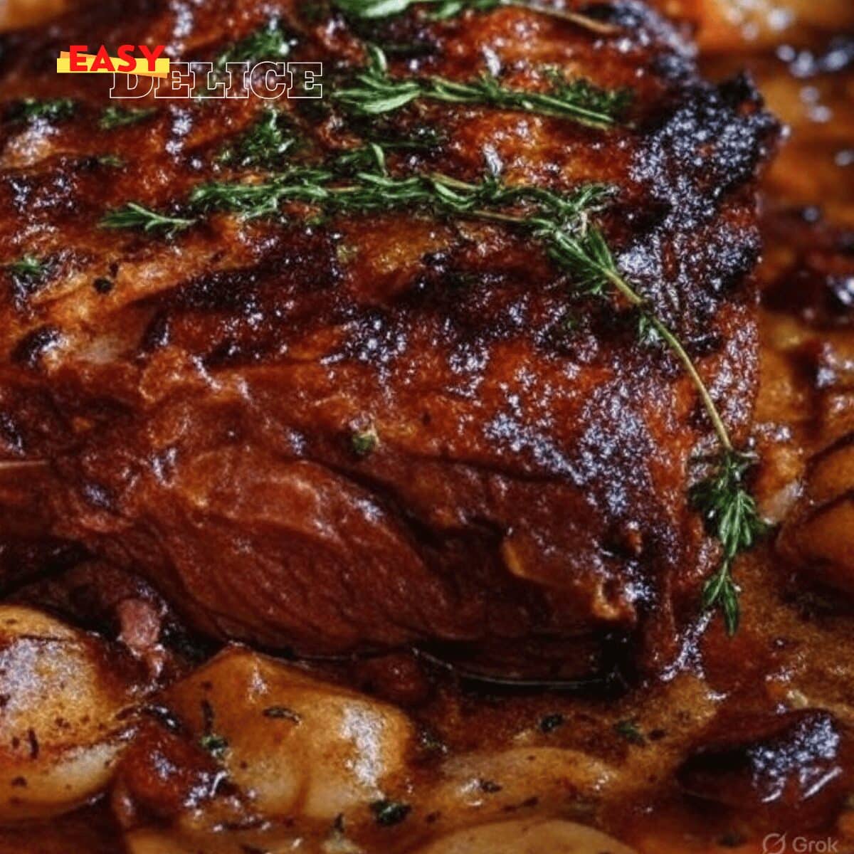 Épaule d'Agneau Confit au Four à l'Ail, au Miel et à la Moutarde : Un ...